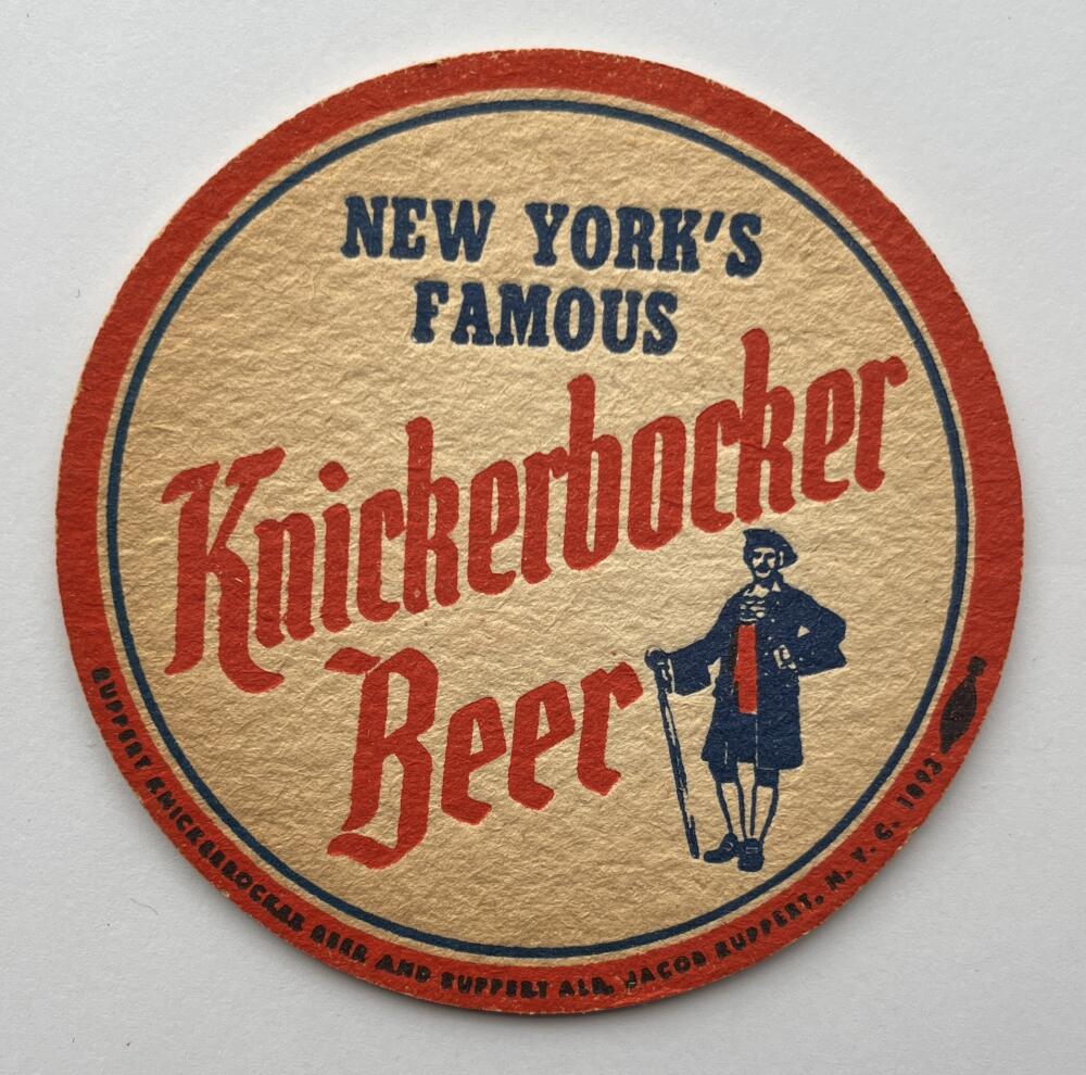 New York's Famous Knickerbocker Beer Coaster Vintage 3.5"x3.5" – Hockey ...