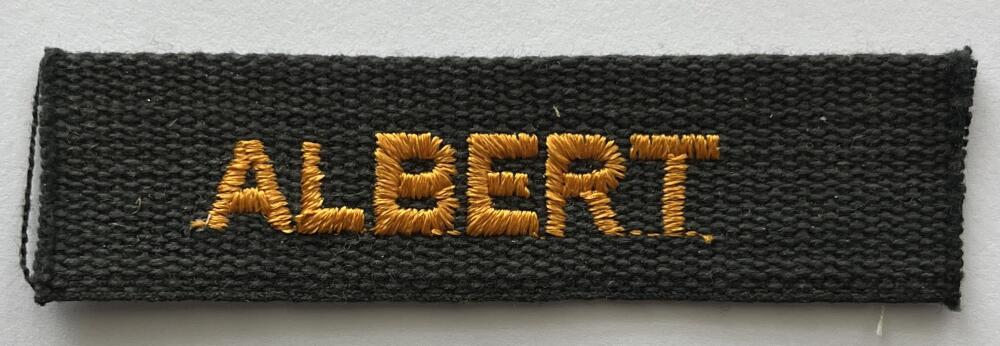 Canadian Army Name Tag "Albert" Vintage Patch 4"x1" – Hockey Card World Inc