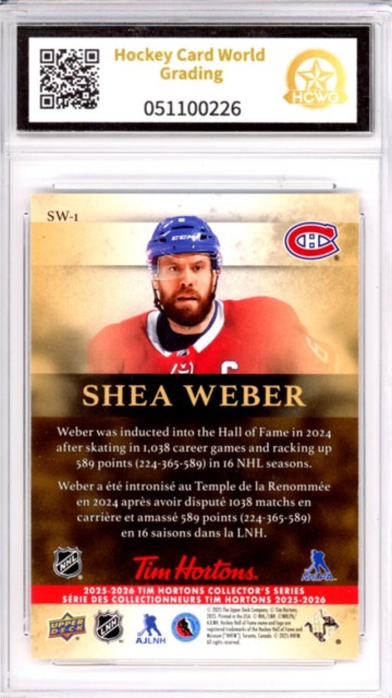 2025-26 UD Tim Hortons Shea Weber Legend Tribute #SW1 Shea Weber HCWG ...