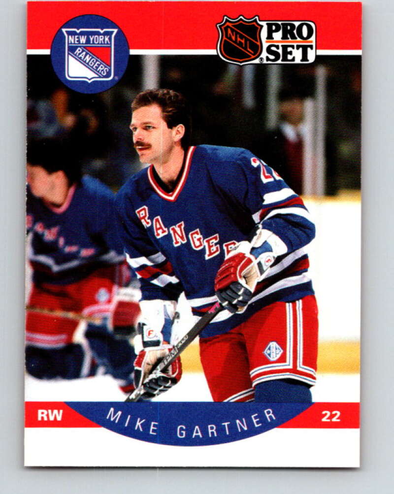 1990-91 Pro Set #196 Mike Gartner Mint New York Rangers – Hockey Card ...