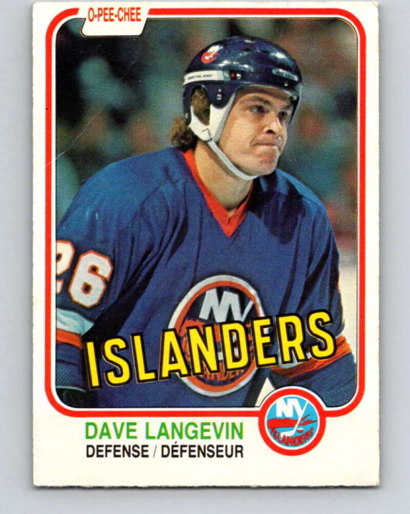 1981-82 O-Pee-Chee #213 Dave Langevin New York Islanders V30997 ...
