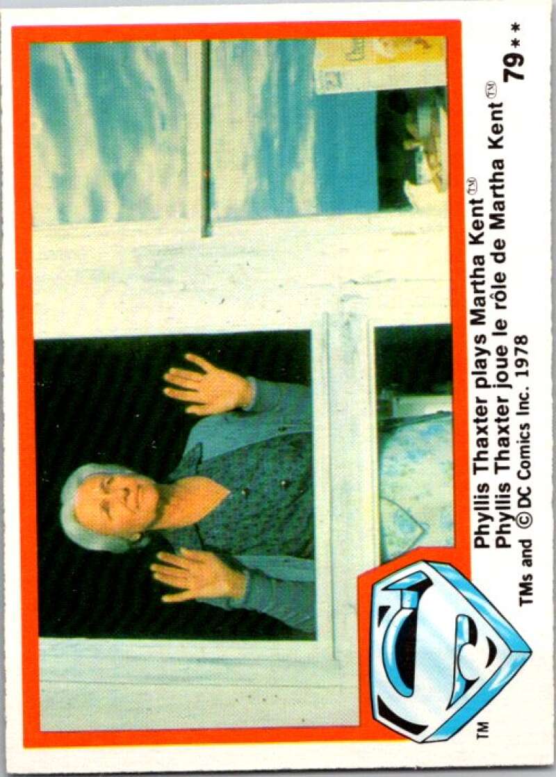 1978 OPC Superman #79 Phyllis Thaxter plays Martha Kent V51984 – Hockey ...