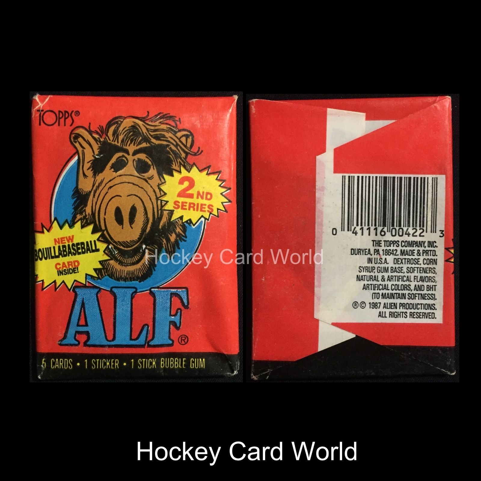 1987 Topps ALF Series 2 Hobby Pack - 5 Trading Cards + 1 Sticker + Gum ...
